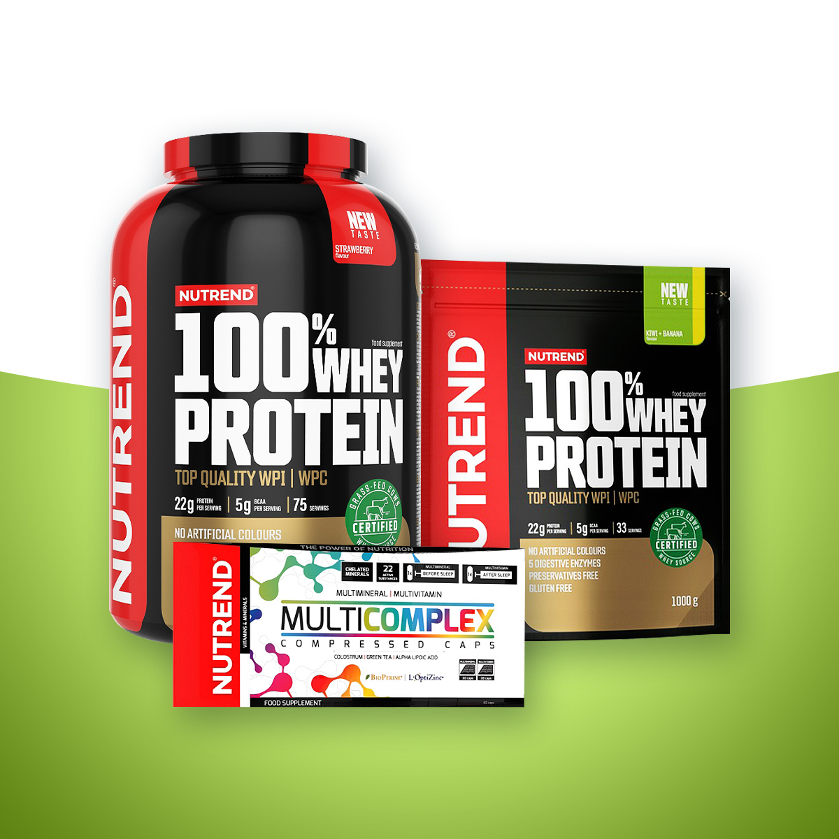 Nutrend 100% Whey Protein 2250g+1000g+Nutrend MultiComplex Compressed ...