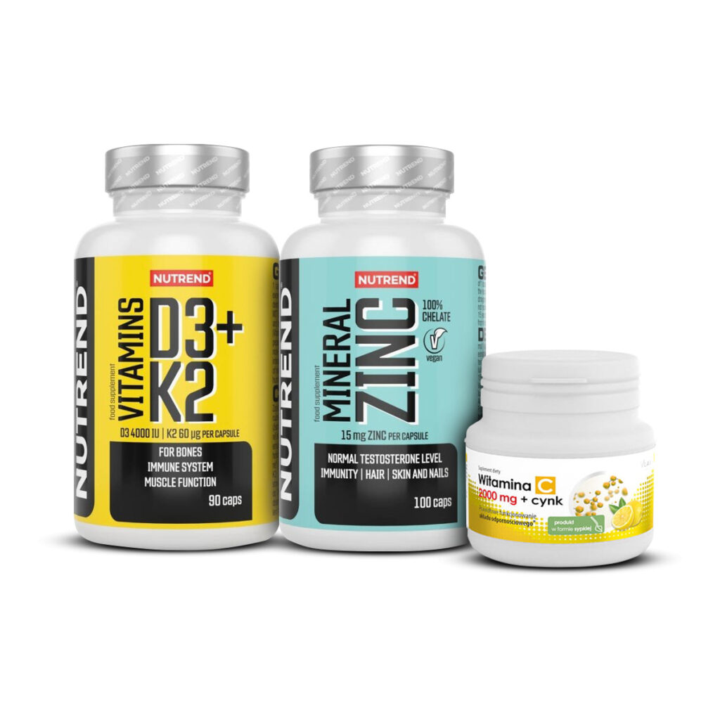Zestaw Nutrend Vitamin D3+K2 + Nutrend Cynk 100 kaps + Activlab ...