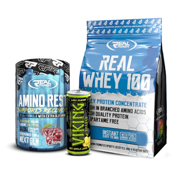 Real Whey 700g + amino rest 500g + Viking Energy Apple - Viking Point